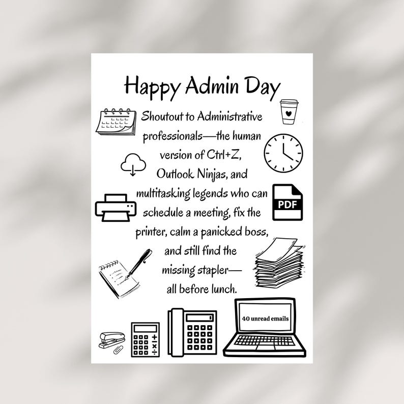 Funny Admin Professionals Day Card Printable Appreciation Card for ...