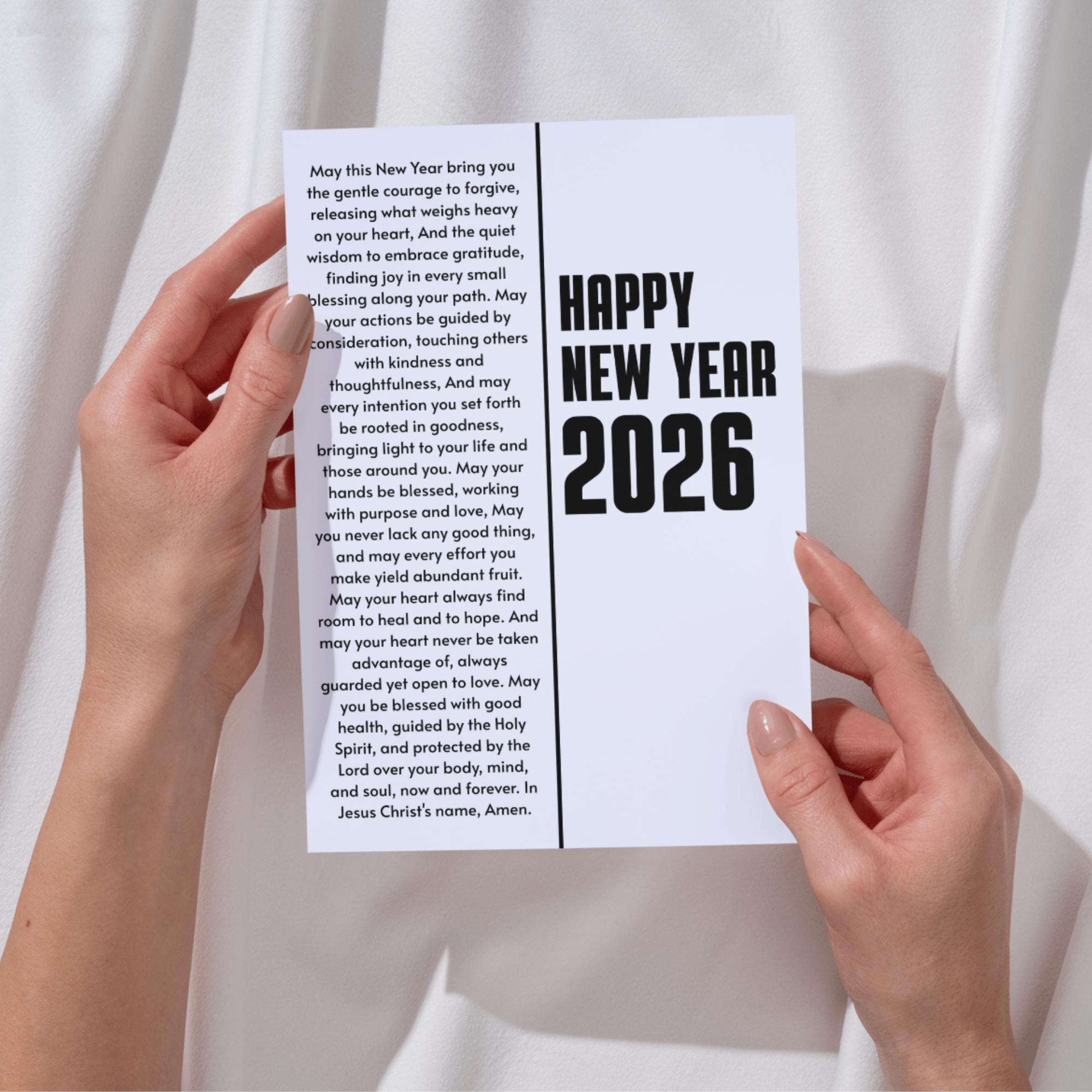 New Year Blessing Card PRINTABLE 2026 Prayer Happy New Year 2026 ...