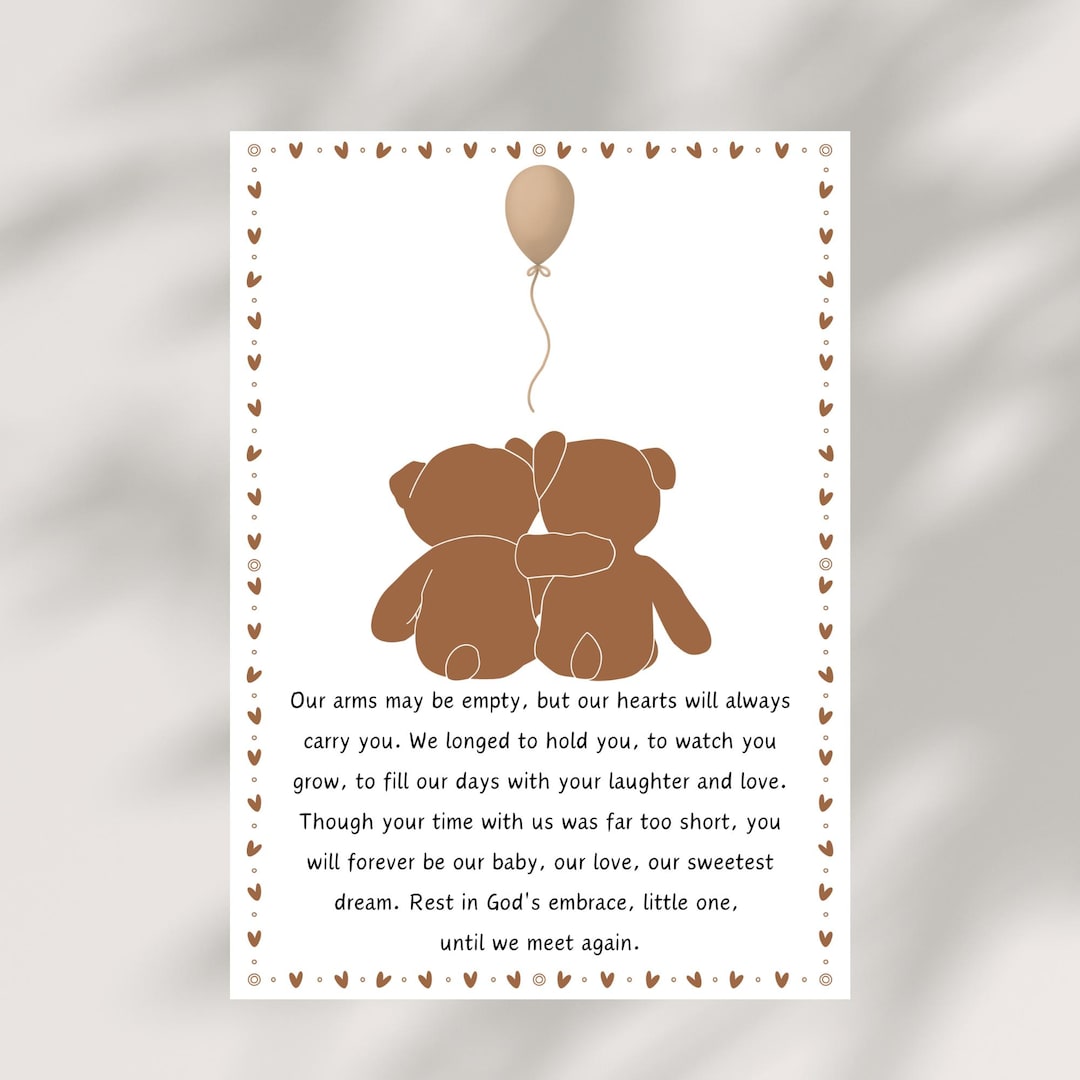 Baby Loss Sympathy Card Miscarriage Stillborn Stillbirth Condolence ...