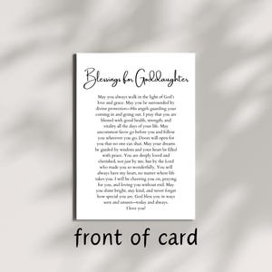 Goddaughter Blessing Card Printable From Godmother Godfather Godparents ...