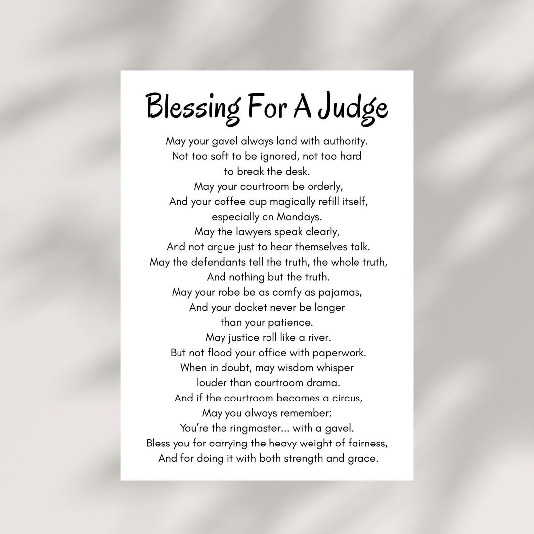 Blessing for A Judge Printable Card Funny Judge Gift Digital Download ...