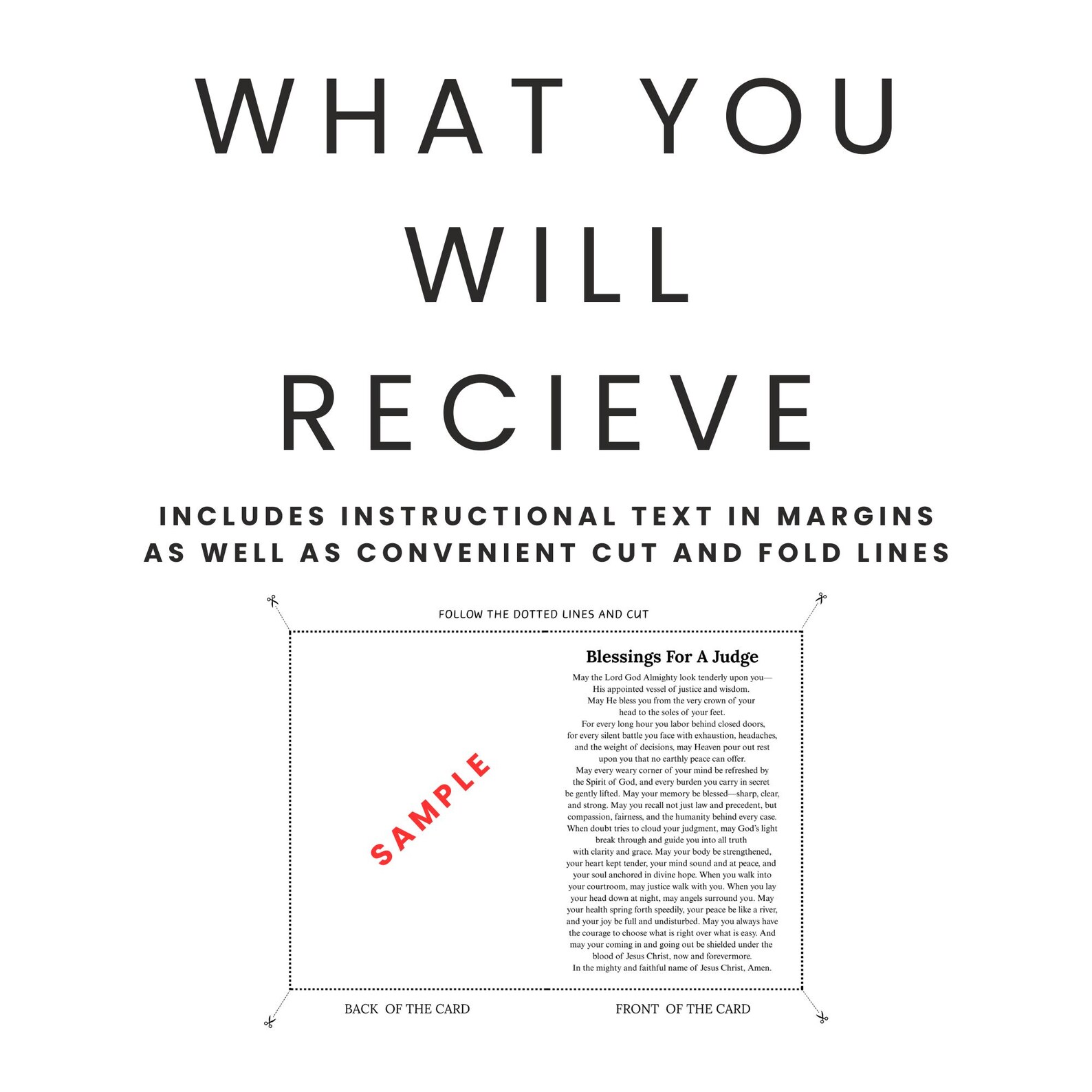 Blessing for A Judge Printable Card Judge Gift Digital Download ...