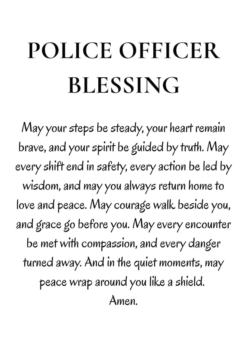 Police Week Blessing Card Printable Police Officer Appreciation Card ...