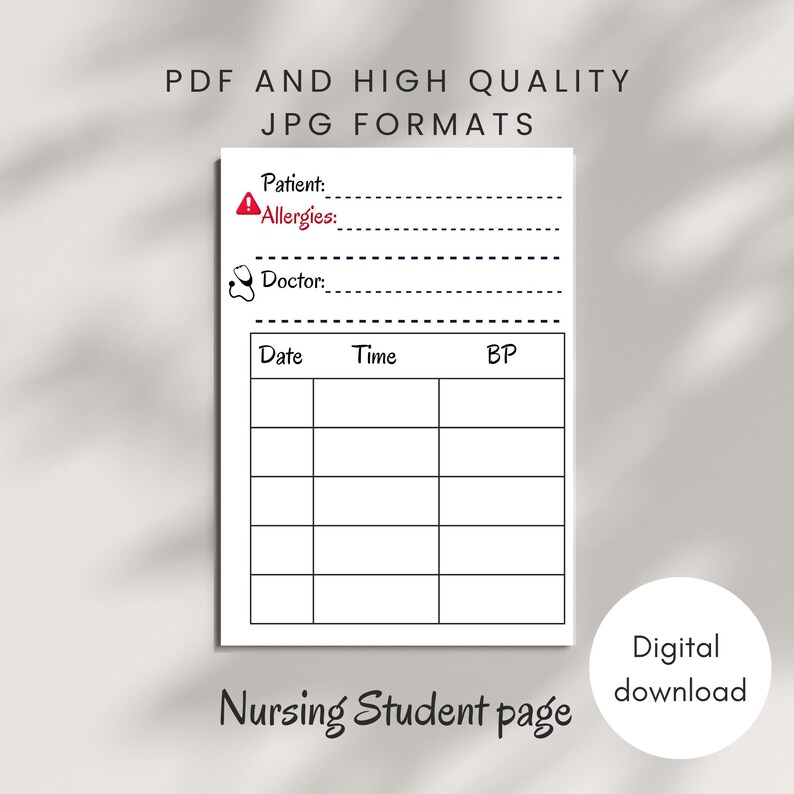 Nursing Progress Notes Template Printable Medication Record ...