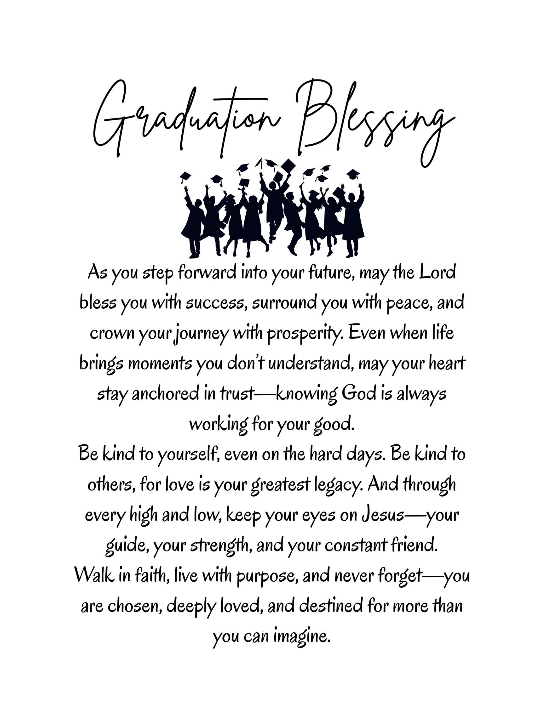 Graduation Blessing Wall Art Printable Christian Graduation Gift 2025 ...