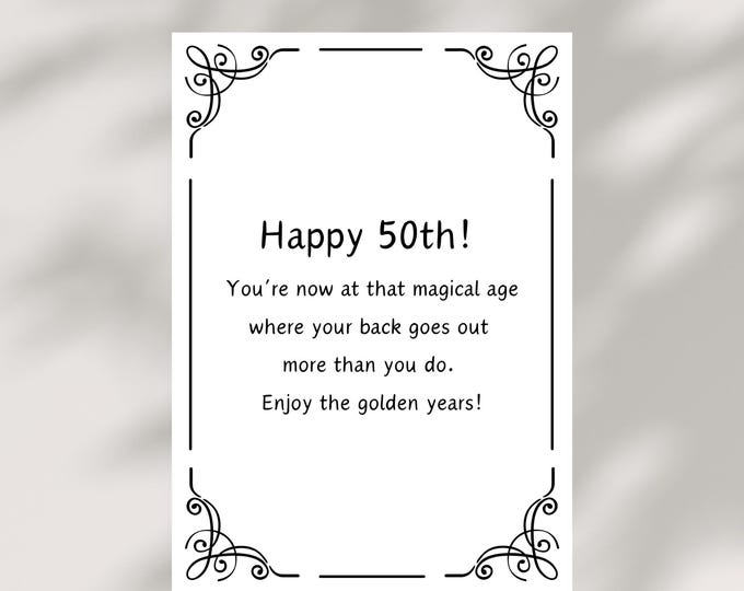 Cute 50th Birthday Card, Time Count Birthday Card for 50th Birthday ...