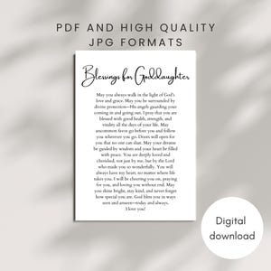 Goddaughter Blessing Card Printable From Godmother Godfather Godparents ...