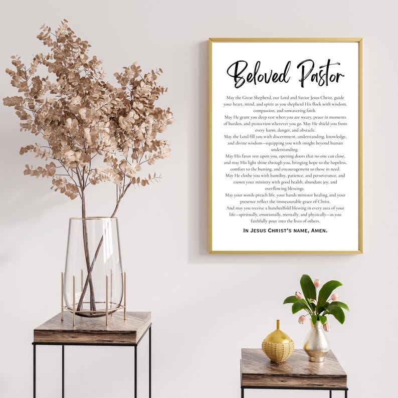 Pastor Blessing Wall Art PRINTABLE Prayer Pastor Appreciation Month ...