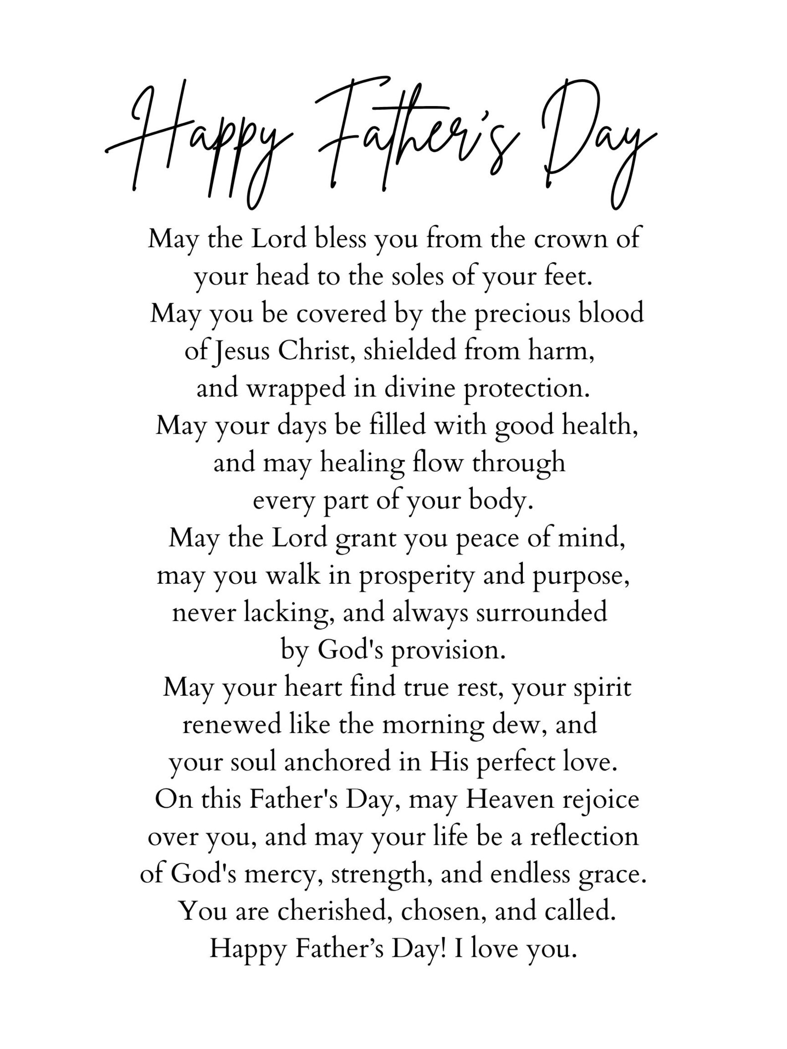 Father’s Day Wall Art Blessing Printable for Dad Digital Download ...