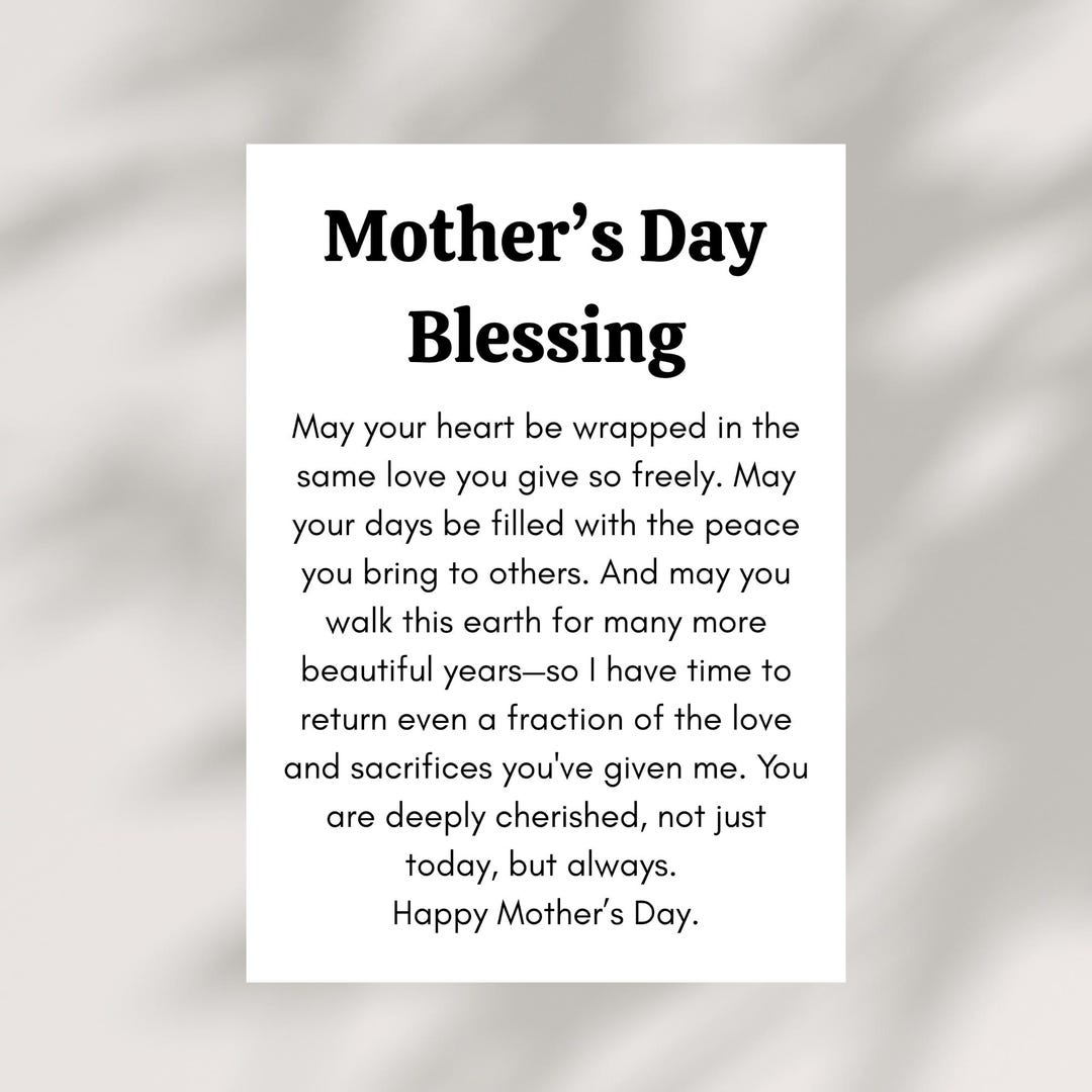 Mother’s Day Blessing Card Printable Christian Mom Card Digital ...