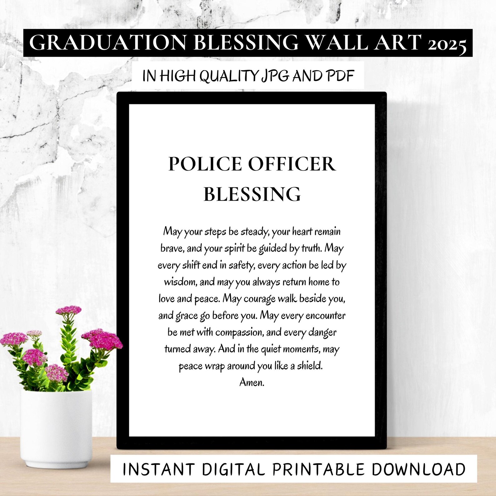 Police Blessing Wall Art Police Prayer Printable Christian Faith Based ...