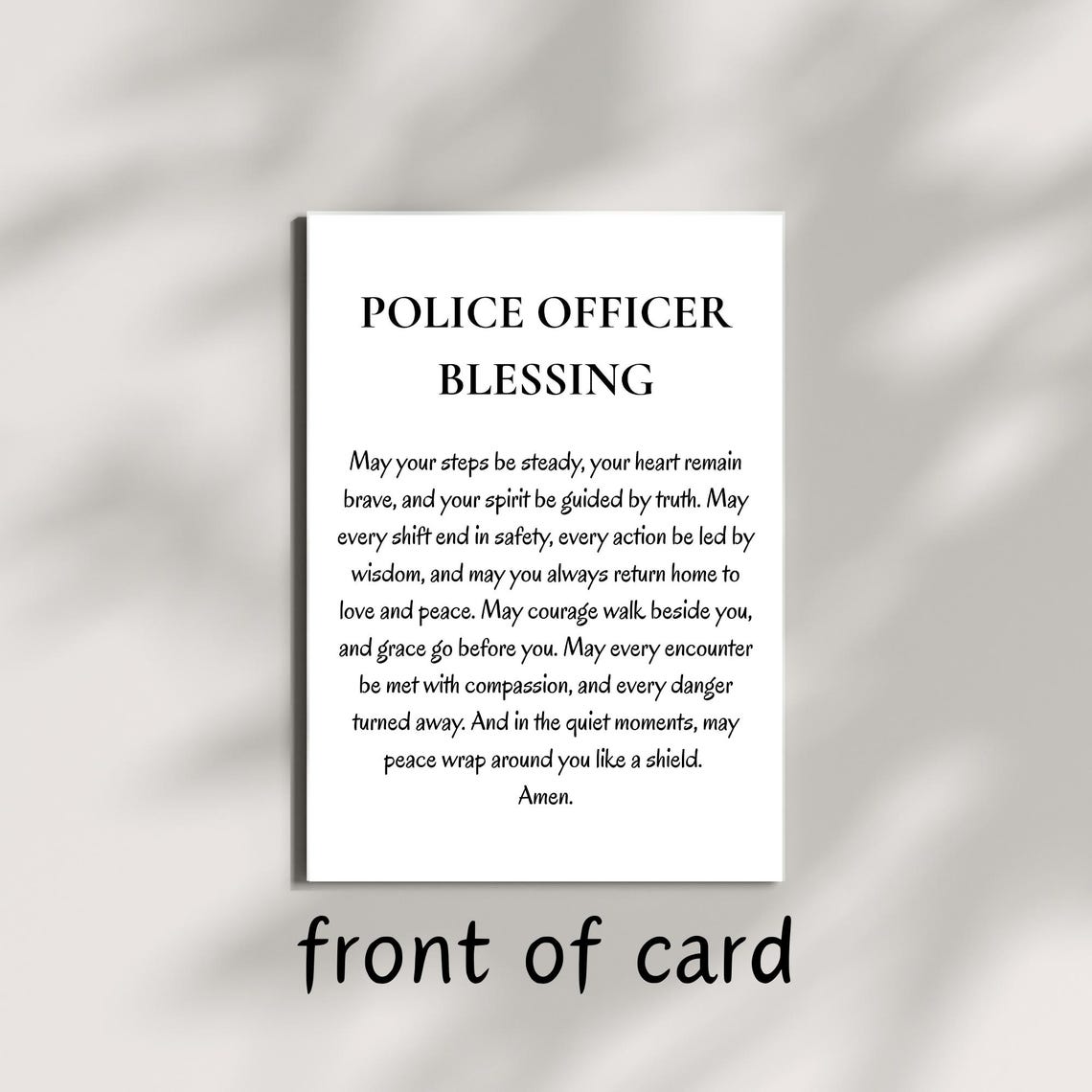 Police Week Blessing Card Printable Police Officer Appreciation Card ...
