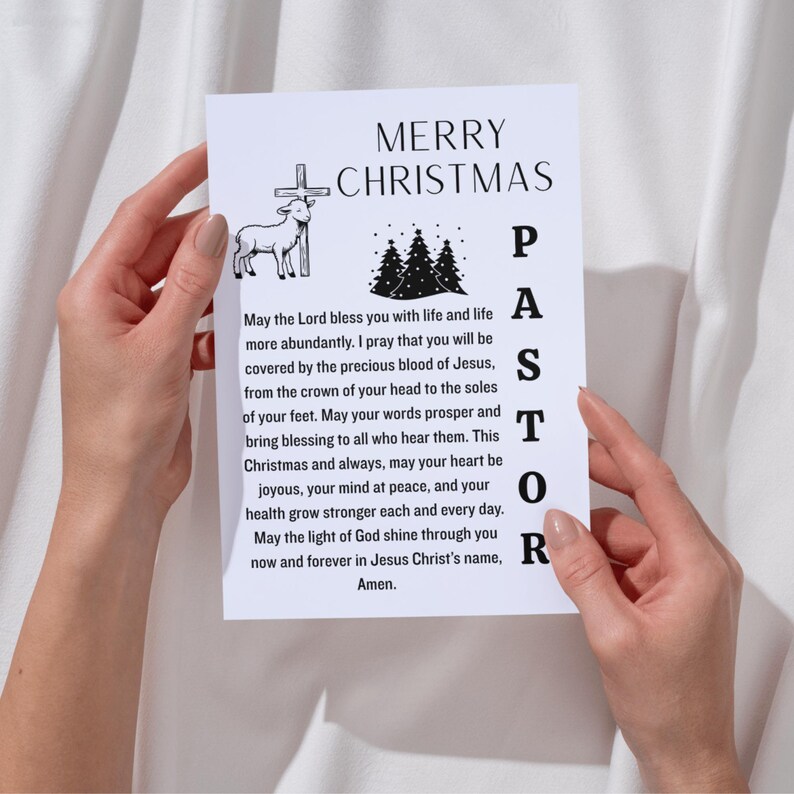 Pastor Christmas Card Blessing PRINTABLE Prayer Minister Clergy Thank ...