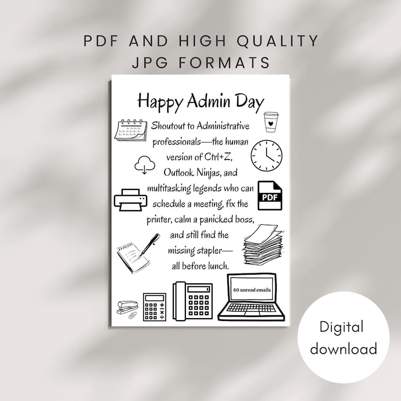 Funny Admin Professionals Day Card Printable Appreciation Card for ...
