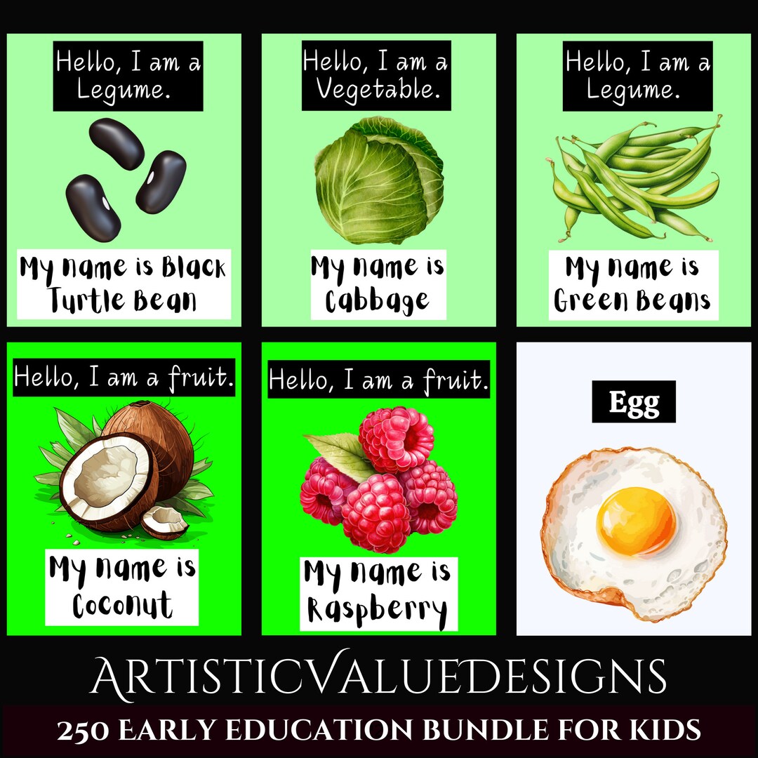 250 Digital Printable Wall Art Bundle Posters/flash Cards Teaching ...