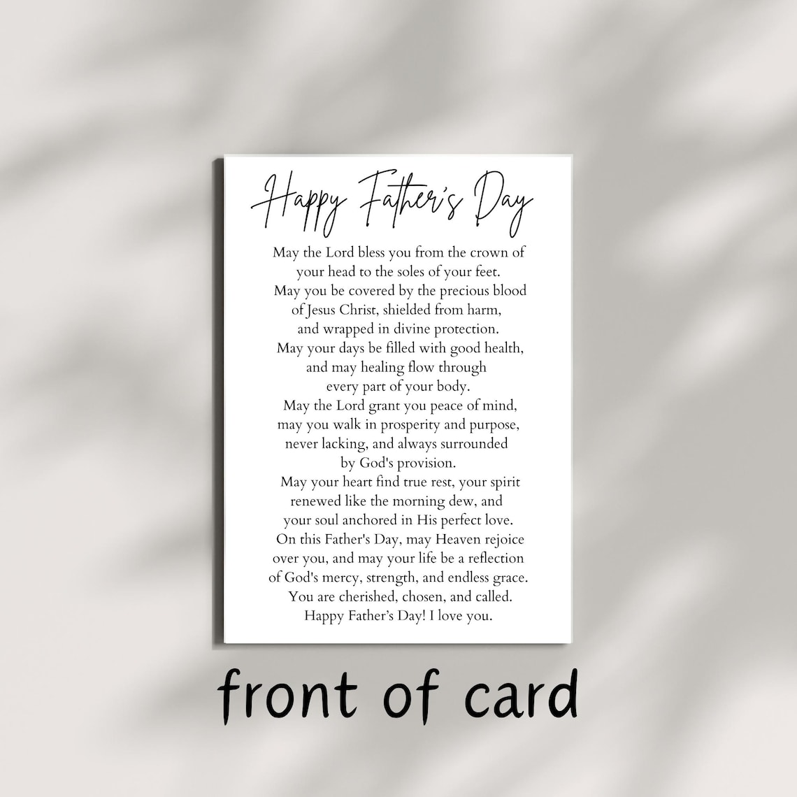 PRINTABLE Father's Day Blessing Card Christian Prayer Religious Faith ...