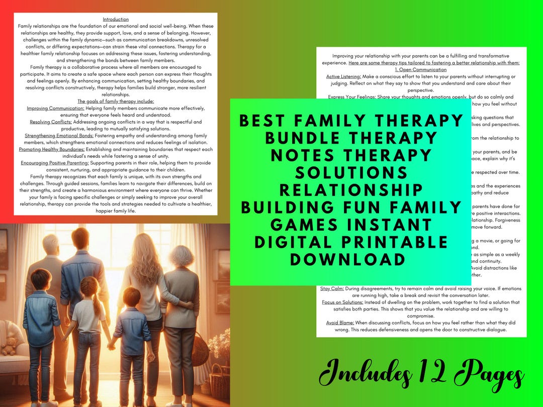 Best Family Therapy Bundle Therapy Notes Therapy Solutions Relationship ...