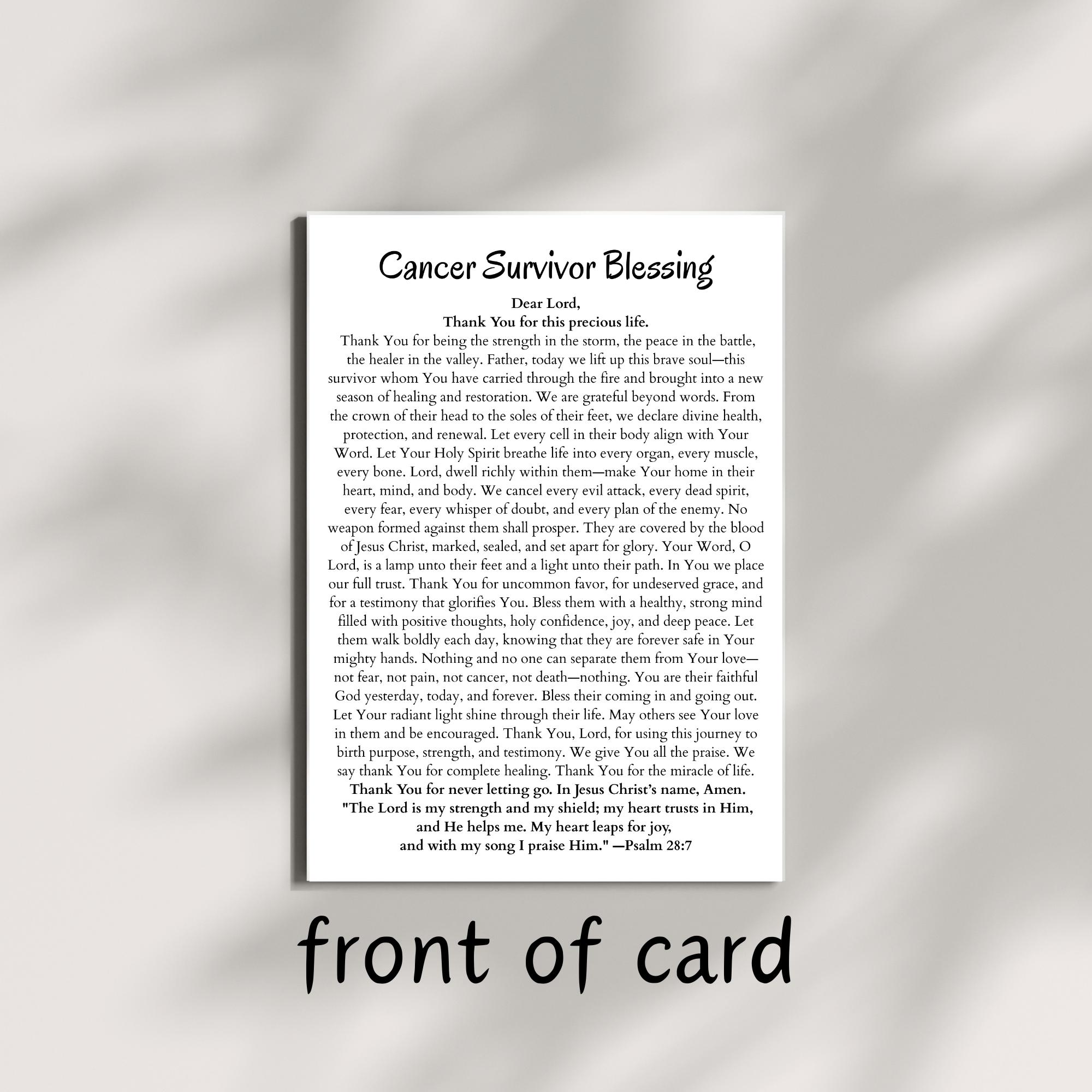Cancer Survivor Blessing Card Printable Inspirational Recovery Gift Get ...