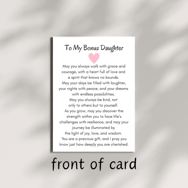 Bonus Daughter Blessing Card Printable Christian Prayer Gift for ...
