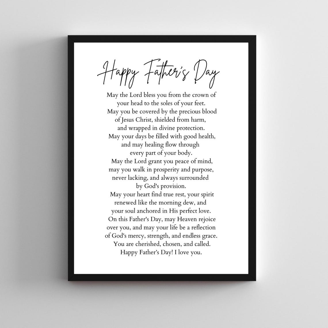 Father’s Day Wall Art Blessing Printable for Dad Digital Download ...