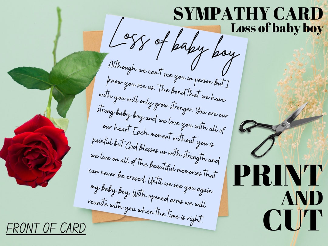 Loss of Baby Boy Sympathy Condolences Death Miscarriage Stillborn ...