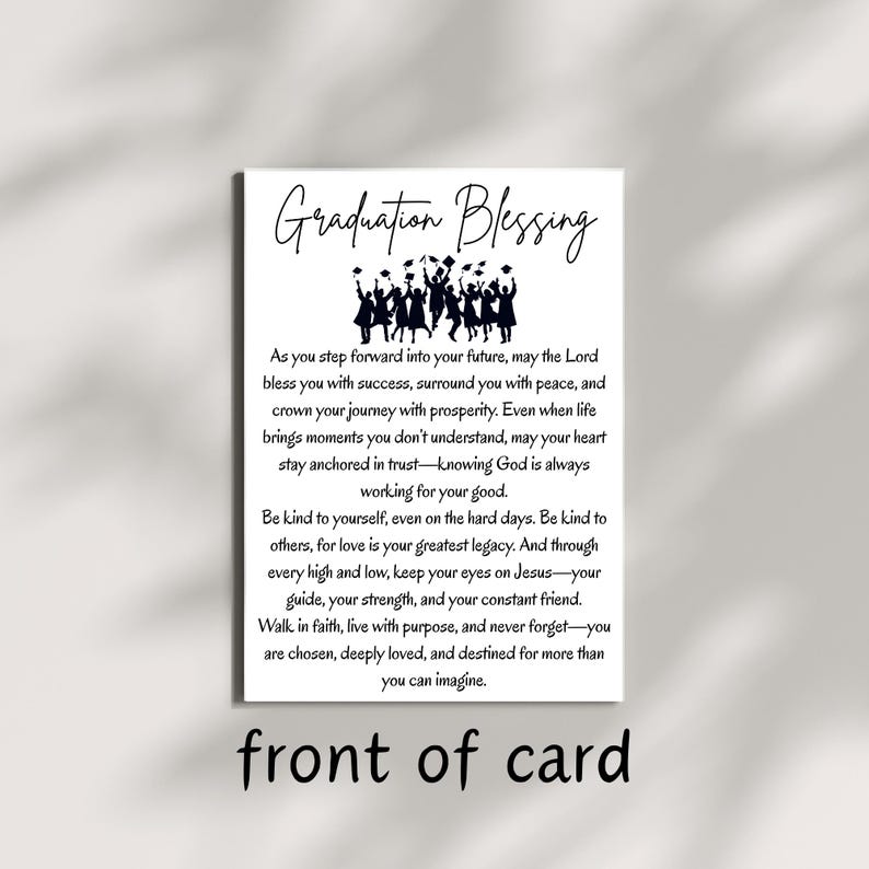 Christian Graduation Blessing Card Printable Faith Based Religious ...
