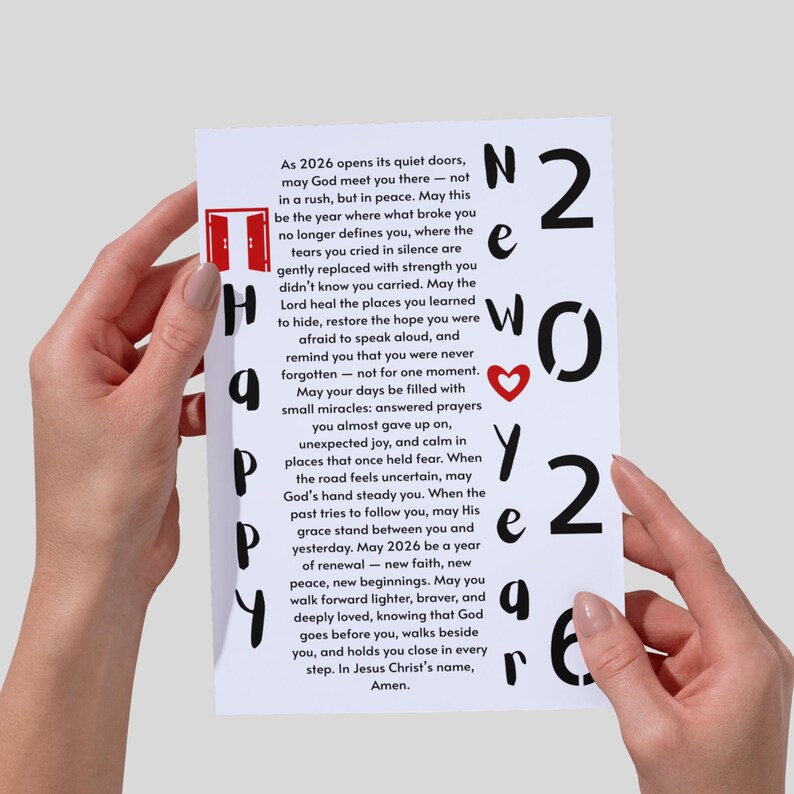 2026 New Year Blessing Card PRINTABLE Prayer Happy New Year Christian ...