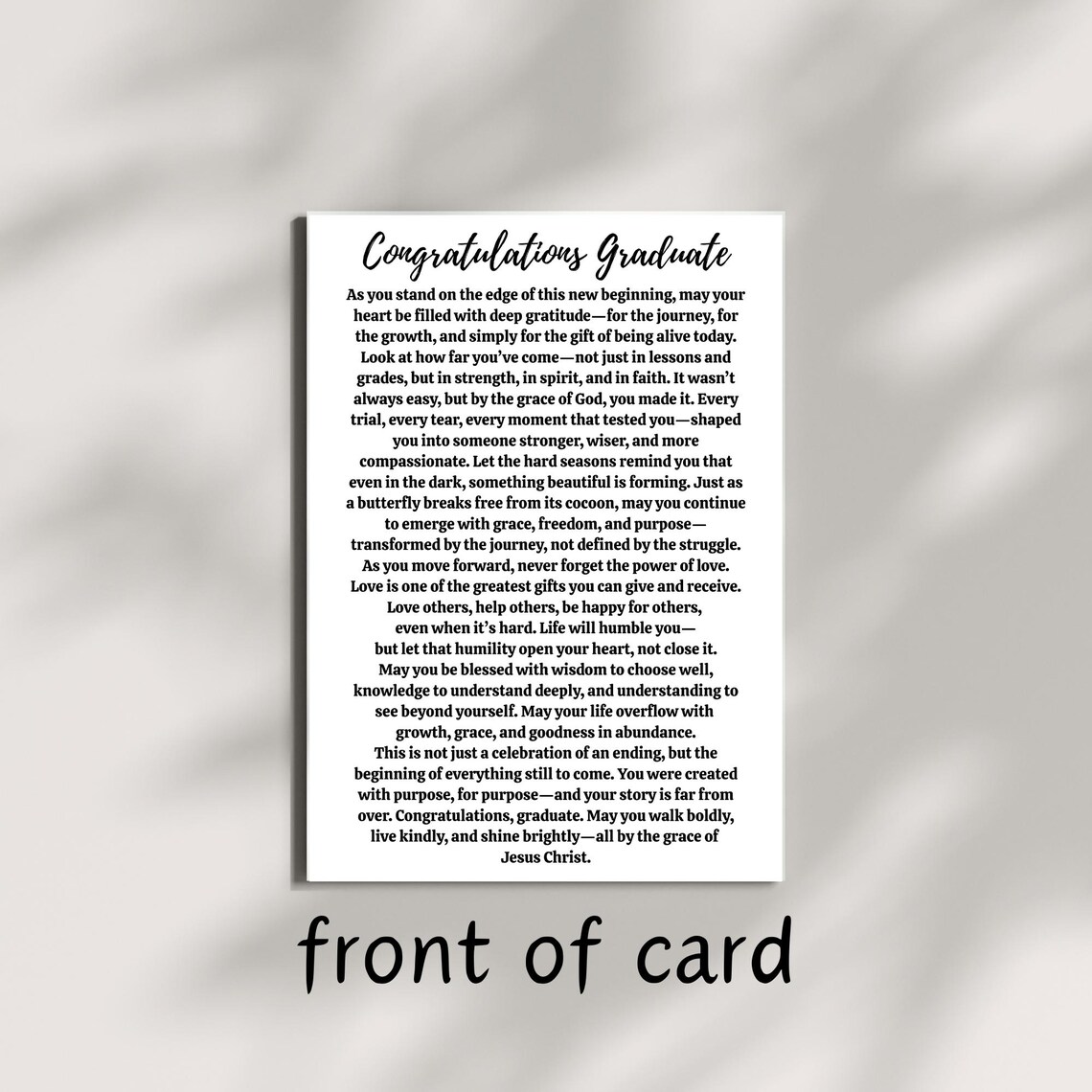 PRINTABLE High School Graduation Blessing Card Christian Religious ...