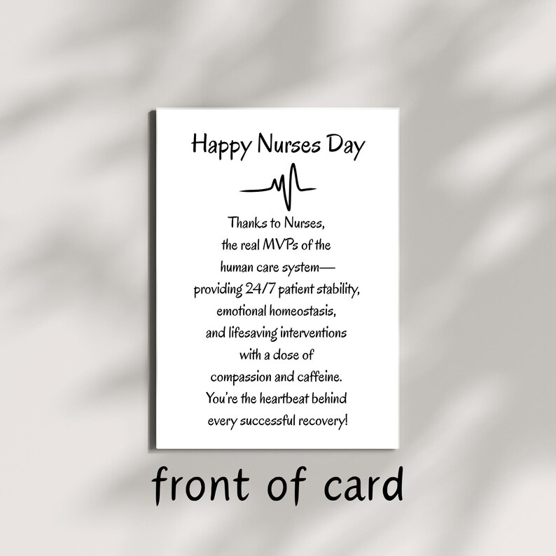 Funny Nurse Appreciation Card Printable Nurse Thank You Card Digital ...