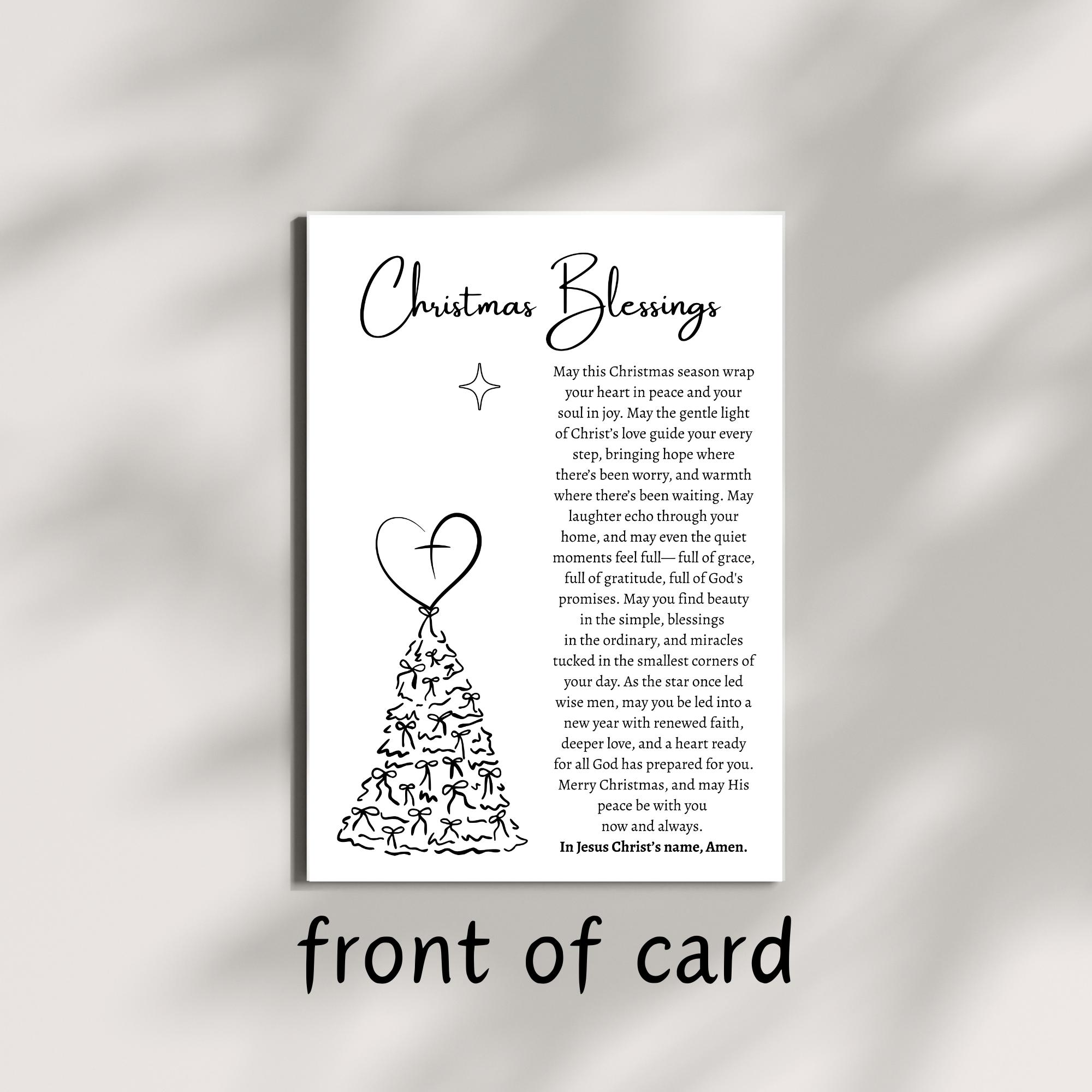 PRINTABLE Christmas Blessing Card Christian Prayer Gift for Holiday ...