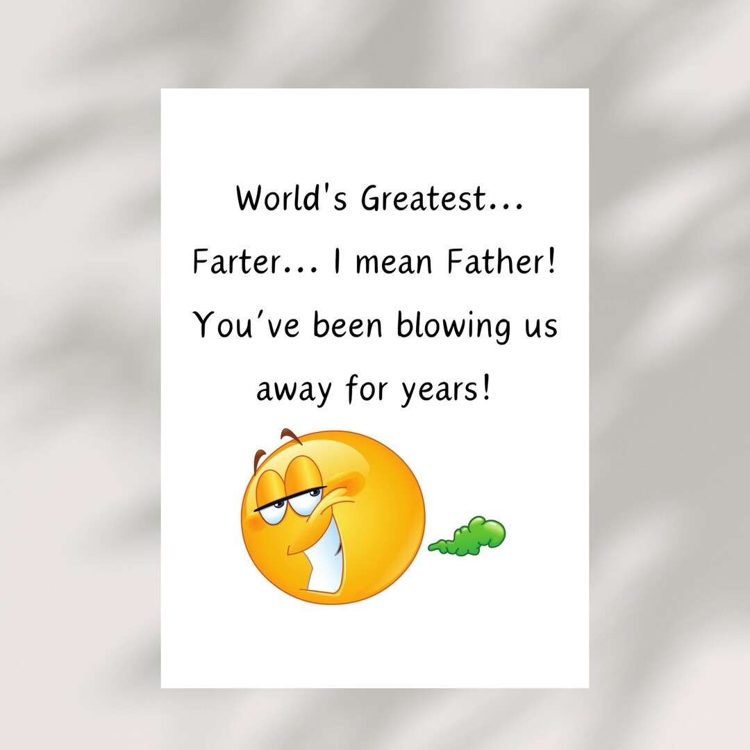 Printable World's Greatest Farter Card Funny Father's Day Card Funny ...
