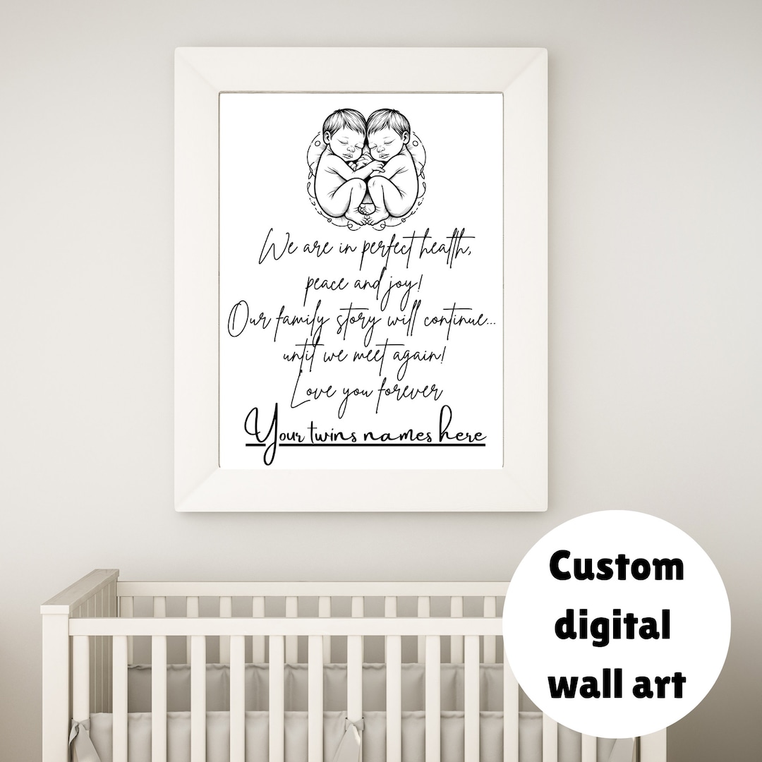 Custom Quote Digital Printable Wall Art Loss of Twin Babies Boys and ...