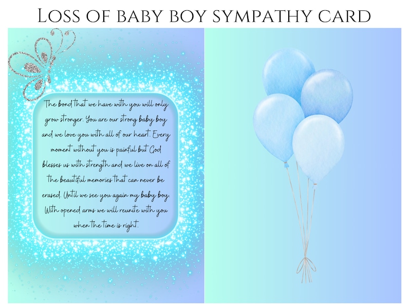 Loss of Baby Boy Sympathy Condolence Death Miscarriage Stillborn ...