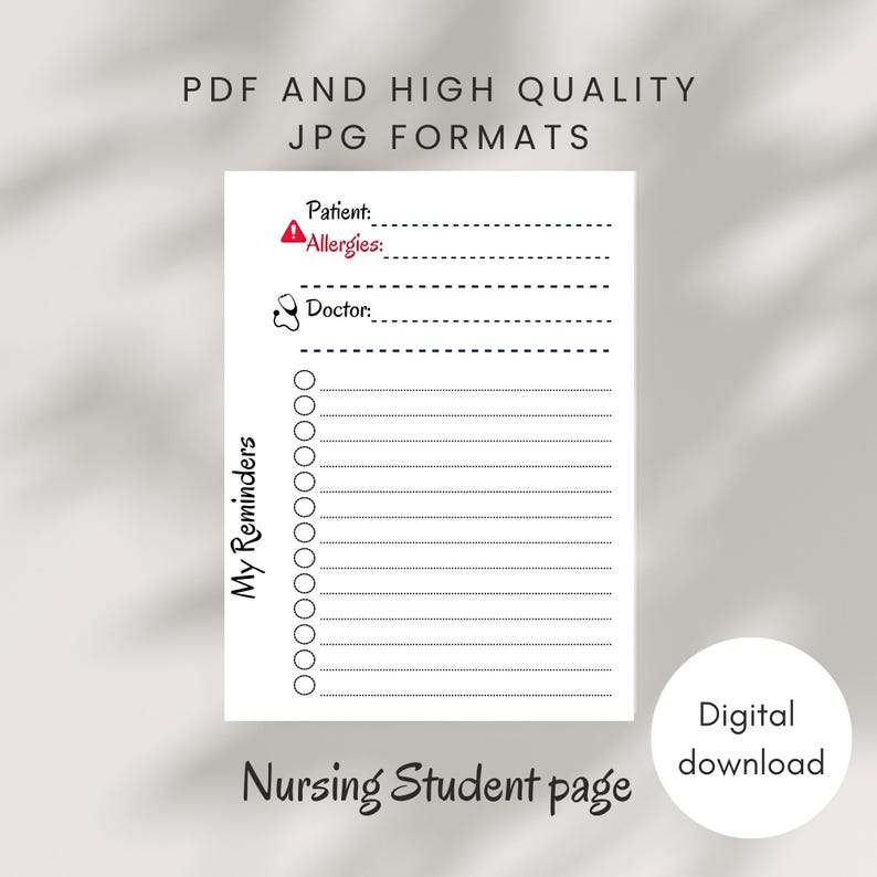 Nursing Progress Notes Template Printable Medication Record ...
