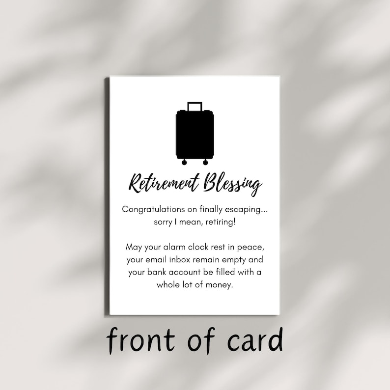 Funny Retirement Blessing Card Printable Digital Download Hilarious ...