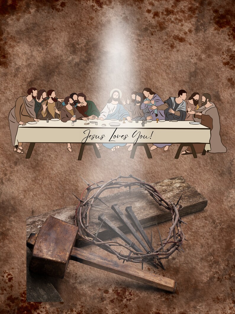 The Last Supper Aesthetic Christian Religious Wall Art for Kids Instant ...