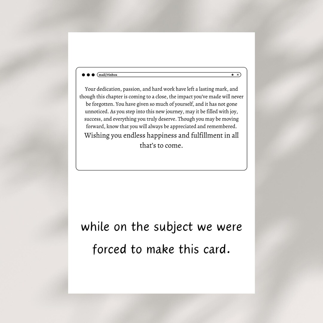 Funny Going Away Card Printable Farewell Card Going Away Card for Coworker or Boss 5x7 Digital ...