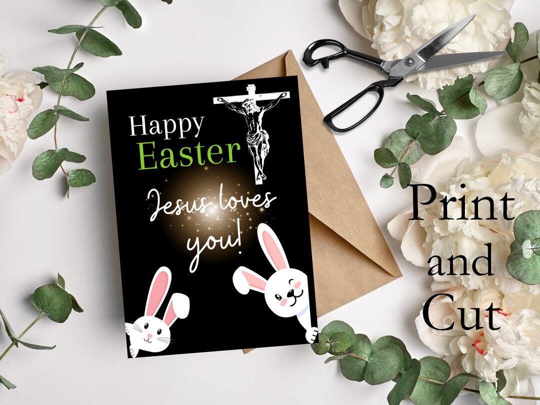 Jesus Loves You Happy Easter Unique Greeting Card Religious Christian ...
