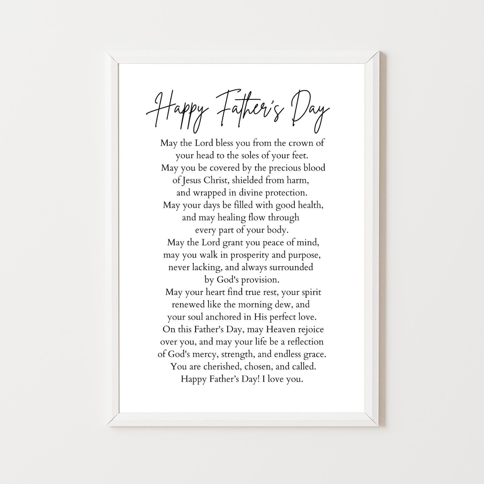 Father’s Day Wall Art Blessing Printable for Dad Digital Download ...