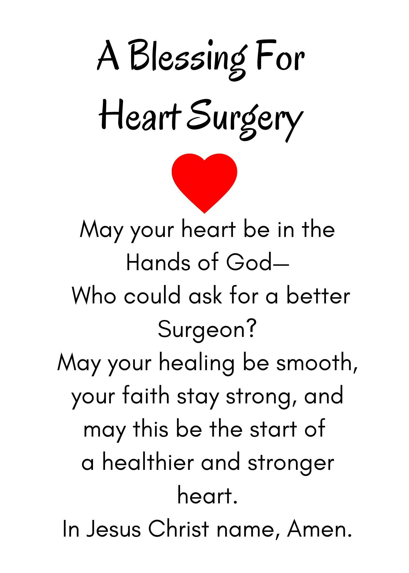 Post Heart Surgery Blessing Card Printable Digital Recovery Card for ...