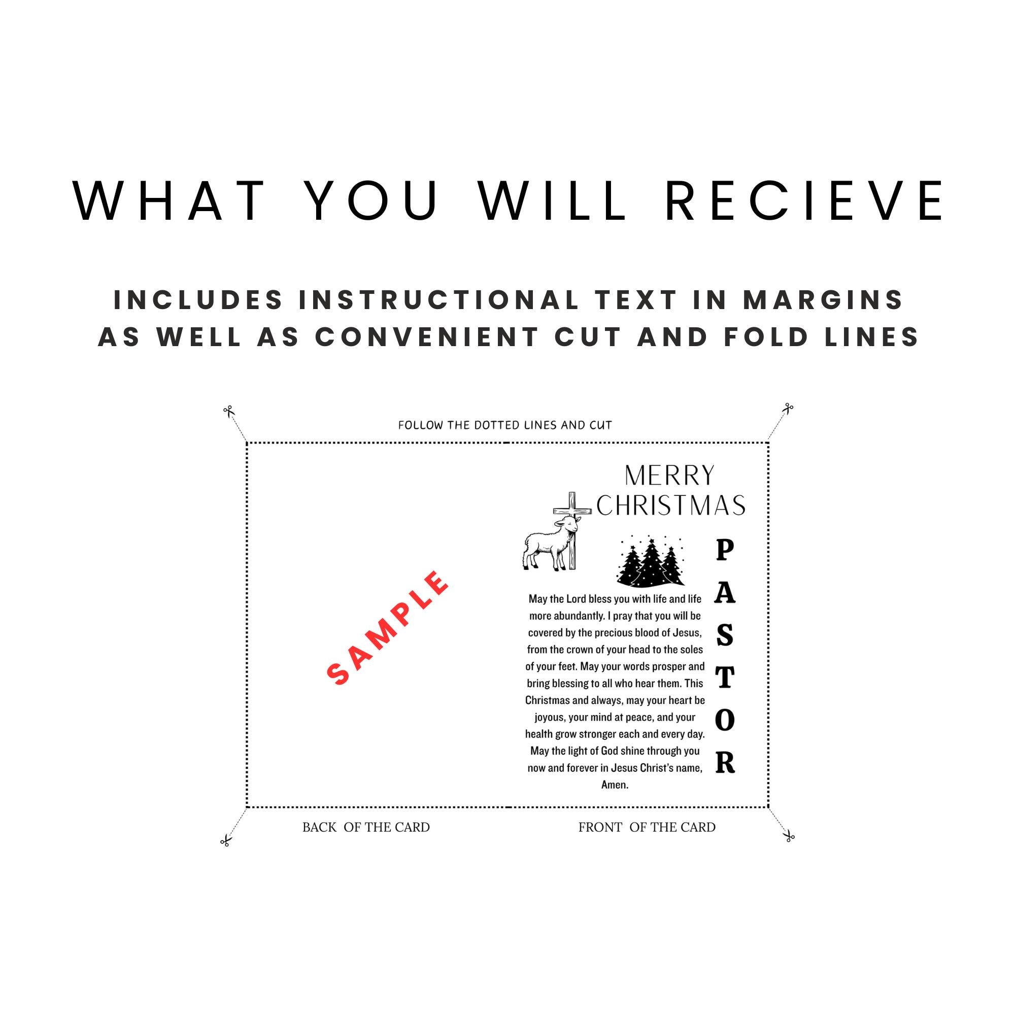 Pastor Christmas Card Blessing PRINTABLE Prayer Minister Clergy Thank ...