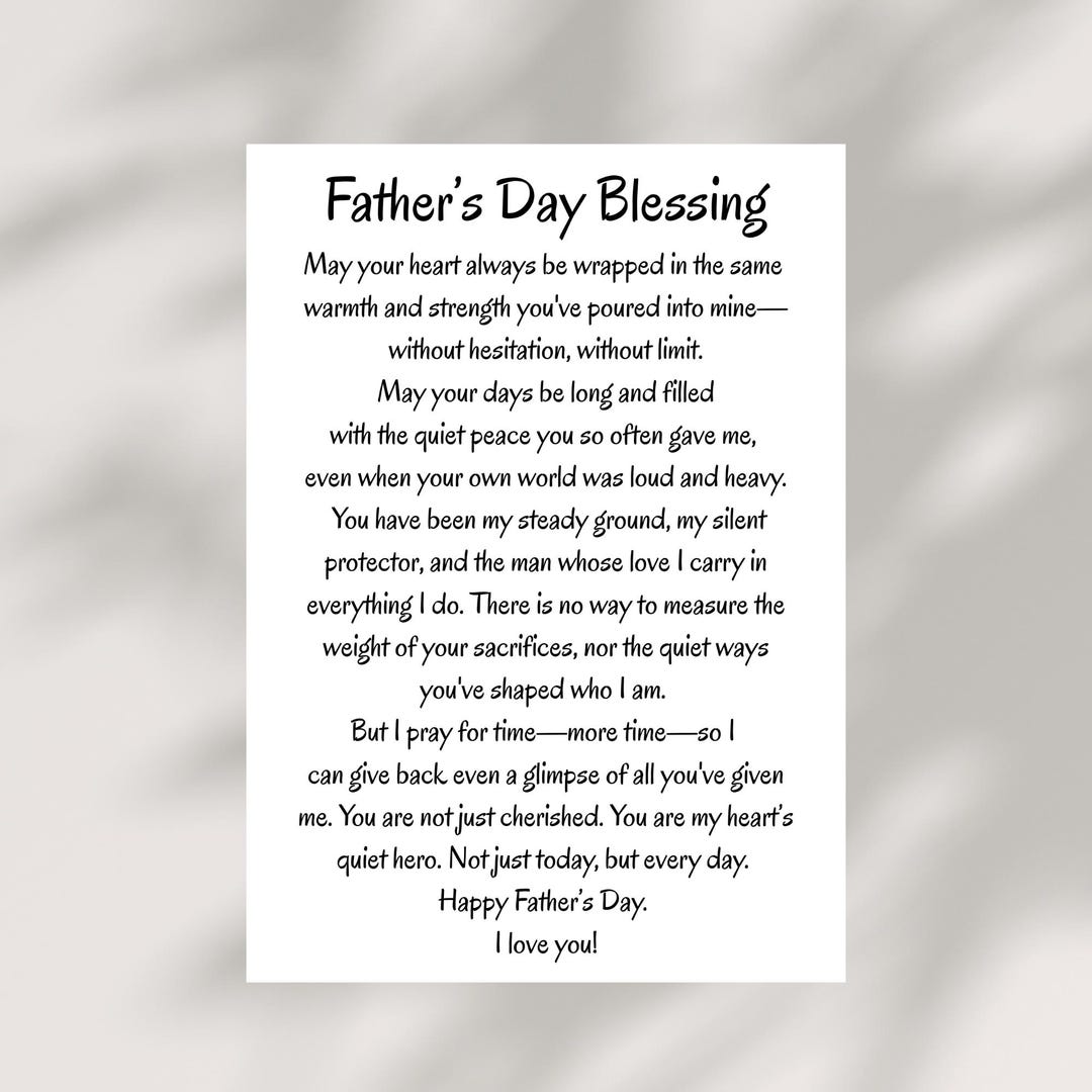 Father’s Day Blessing Card Printable for Dad Instant Download Christian ...