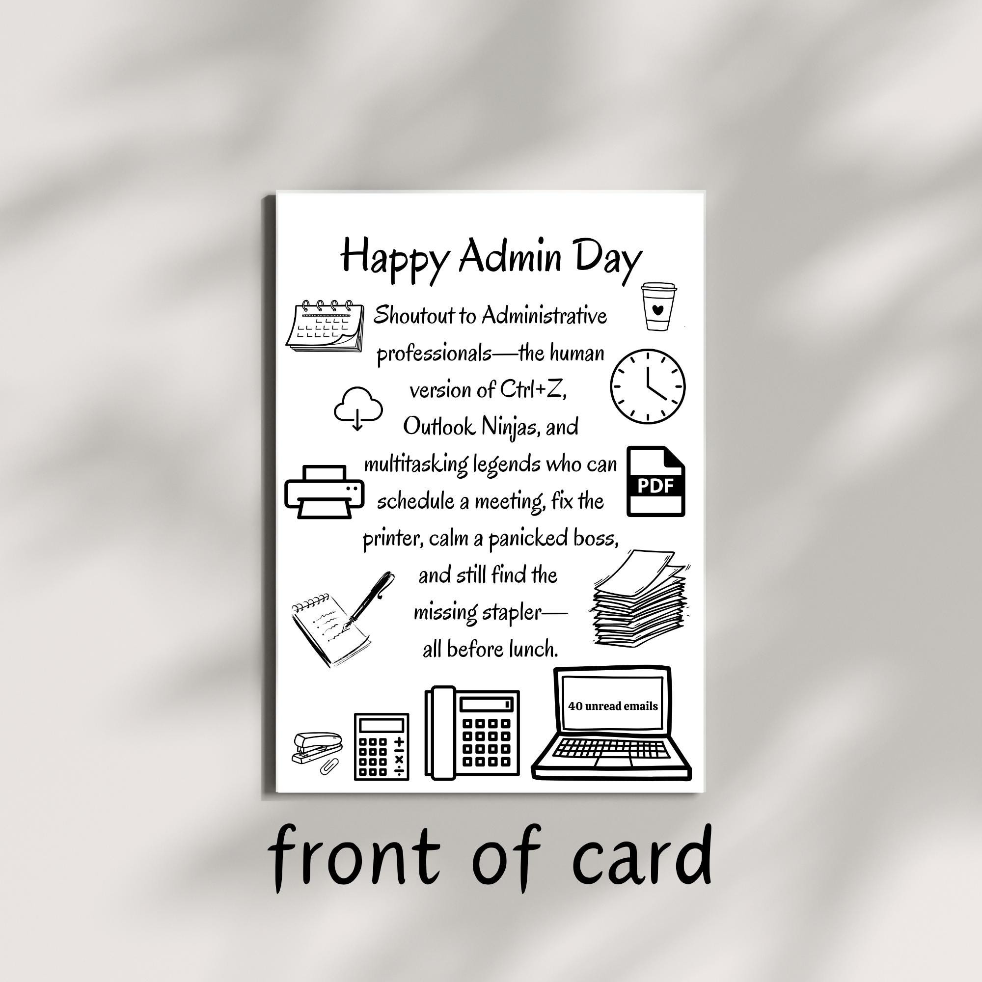 Funny Admin Professionals Day Card Printable Appreciation Card for ...