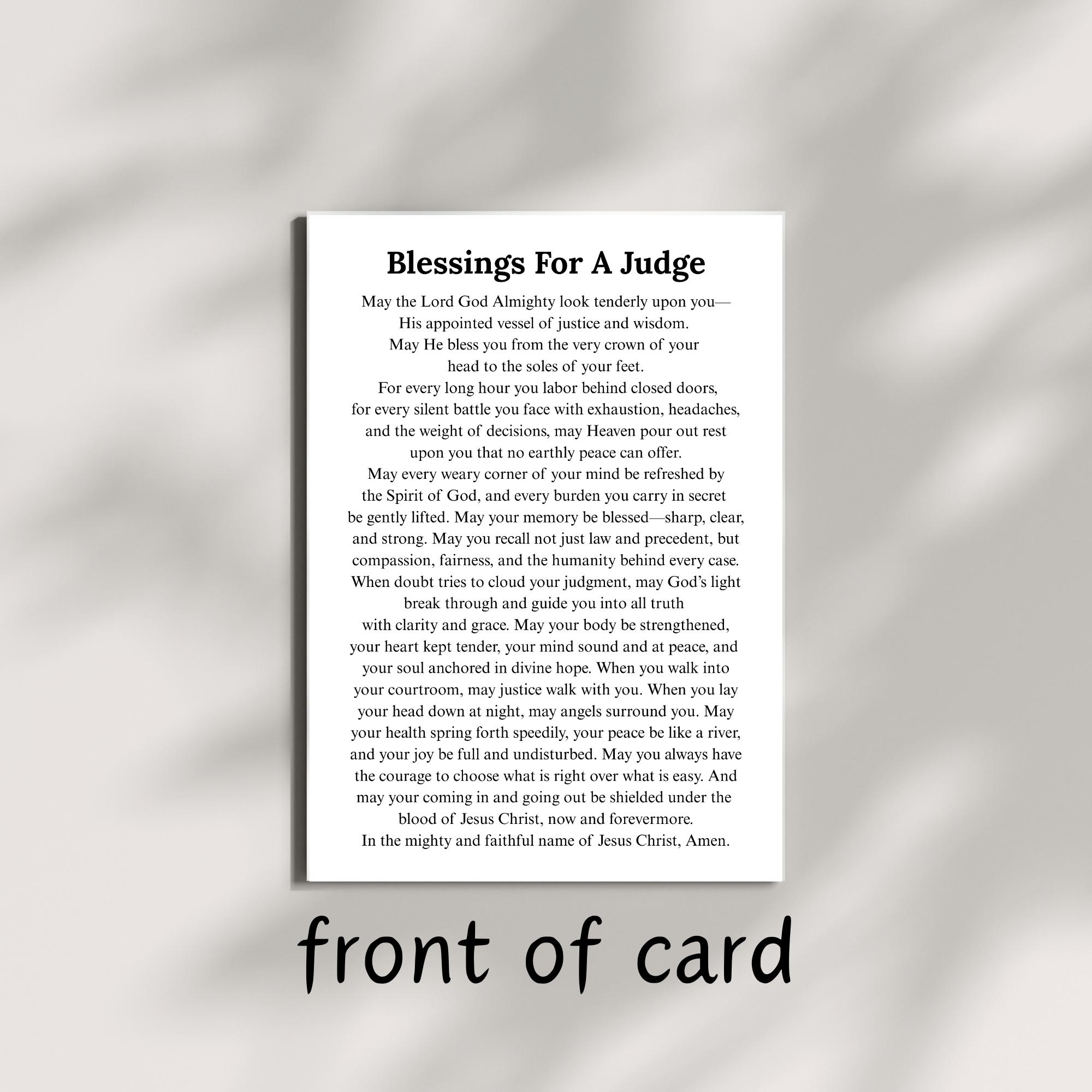 Blessing for A Judge Printable Card Judge Gift Digital Download ...