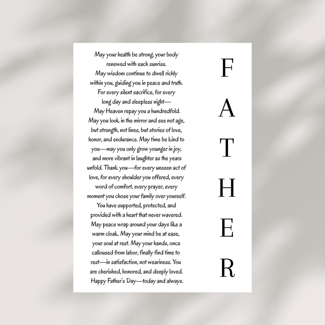 Father’s Day Blessing Card PRINTABLE Instant DIGITAL DOWNLOAD Christian ...