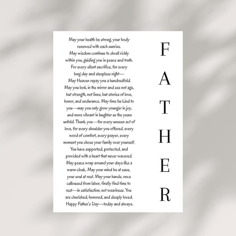 Father’s Day Blessing Card Printable Digital Download Christian Dad ...