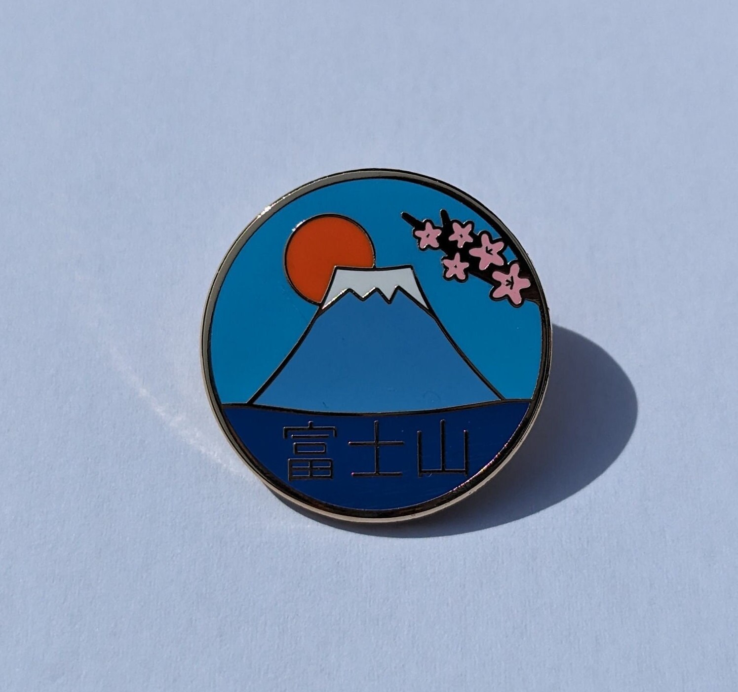 Shining Gold Japan Pin Hard Enamel: Mount Fuji Sakura Cherry Blossom - Etsy