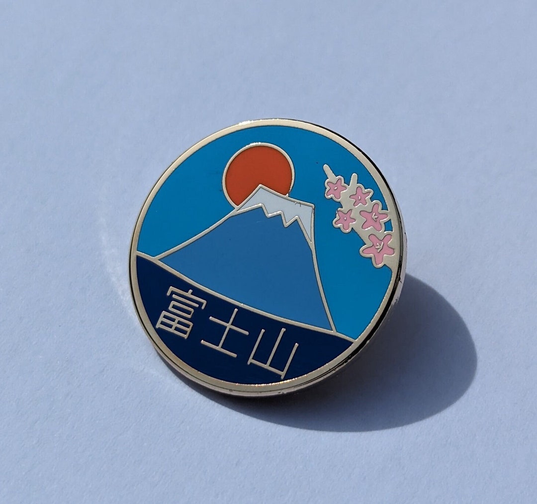 Shining Gold Japan Pin Hard Enamel: Mount Fuji Sakura Cherry Blossom - Etsy