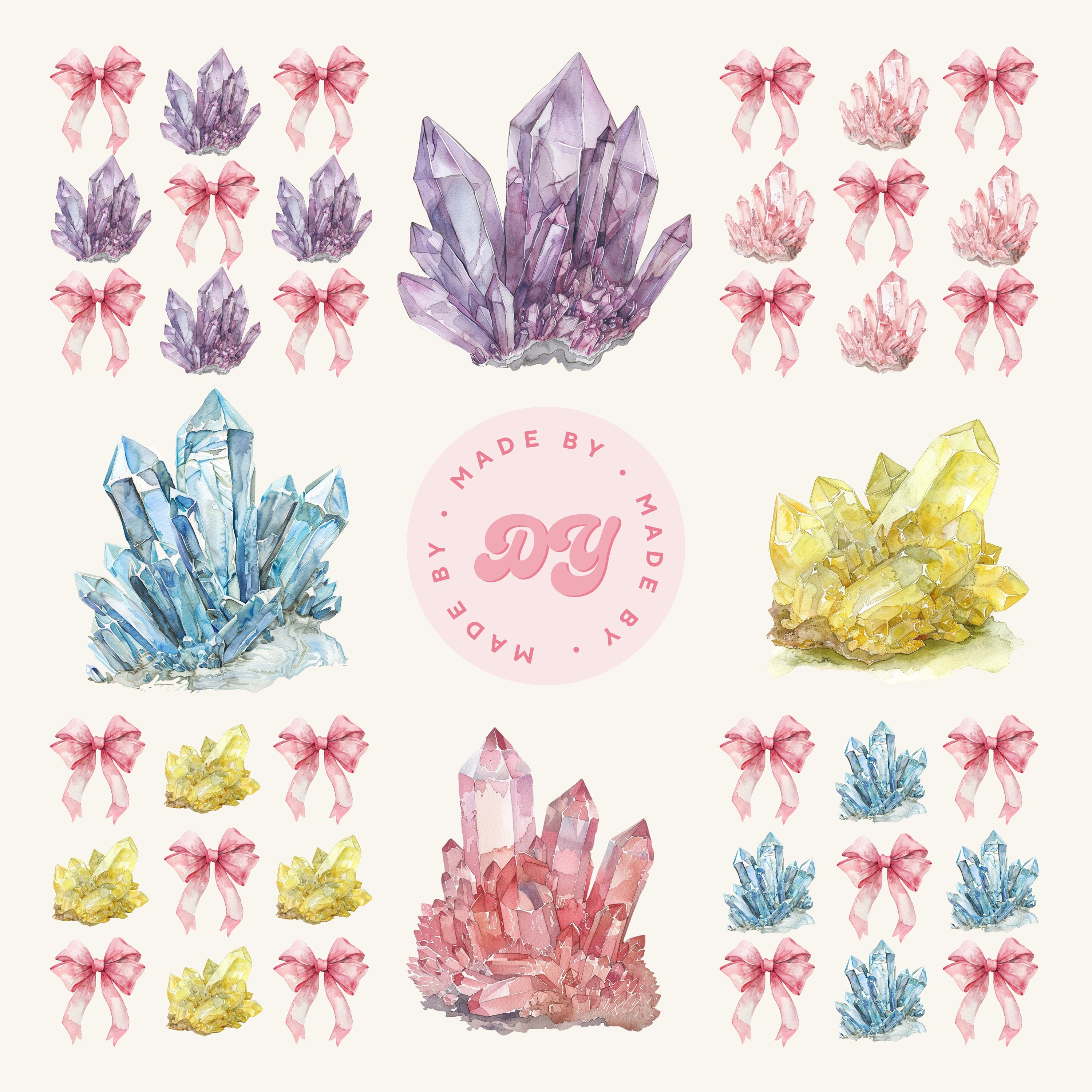 Coquette Crystal SVG & PNG Bundle, Crystals PNG, Soft Girl Era Png ...