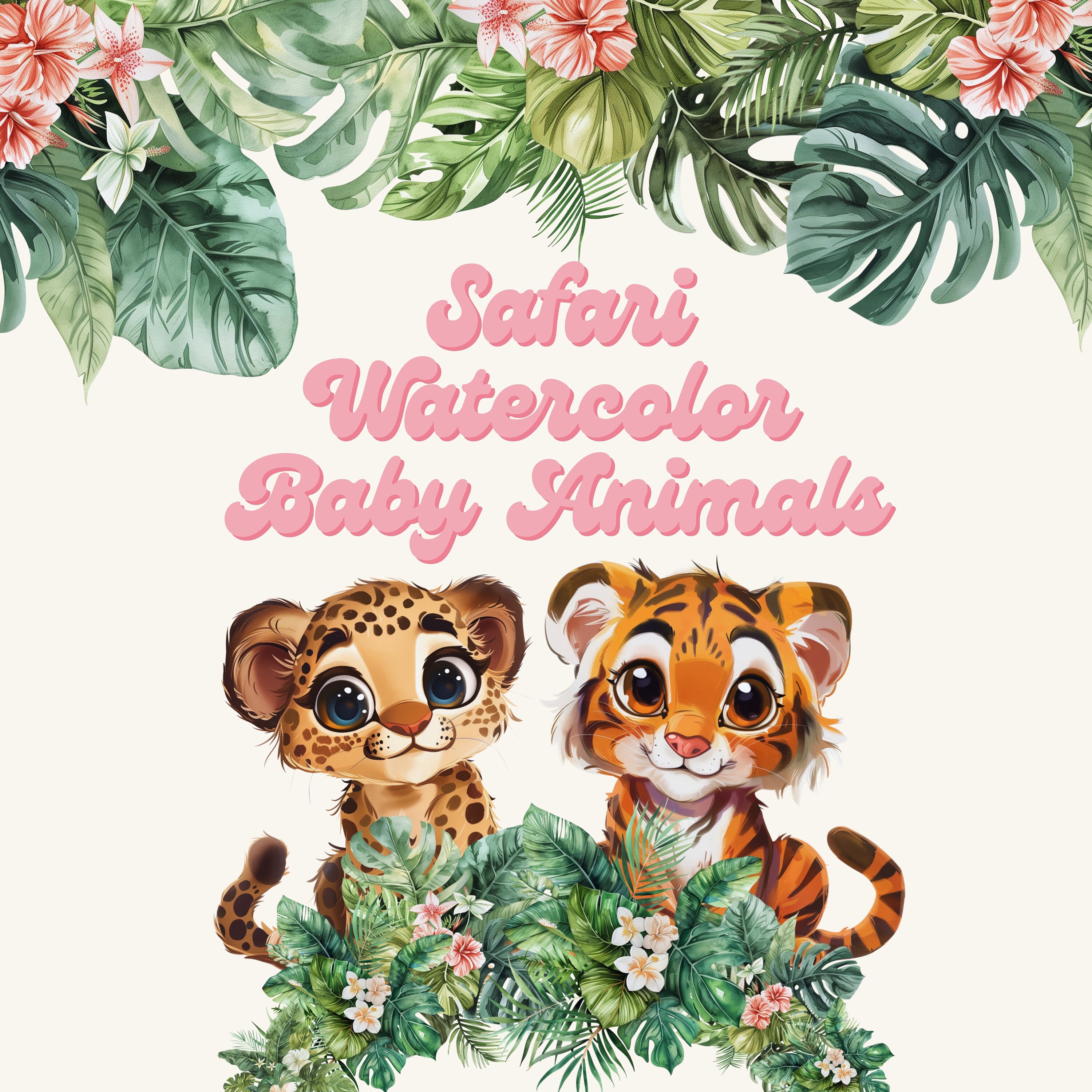 Jungle Baby Animals Clipart, High Quality Pngs, Watercolor Safari ...